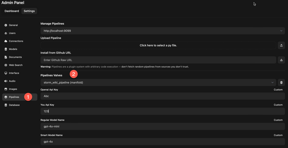 Guide to extending OpenWebUI using Pipelines
